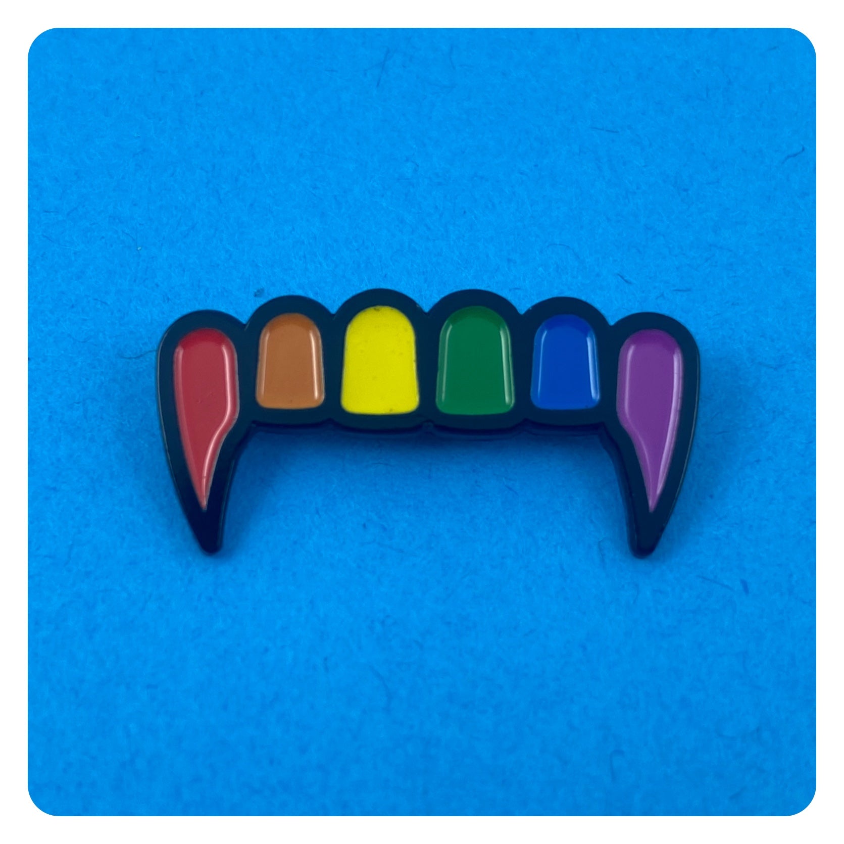 Pride Vampire Fangs Enamel Pin – Ridin' High Productions